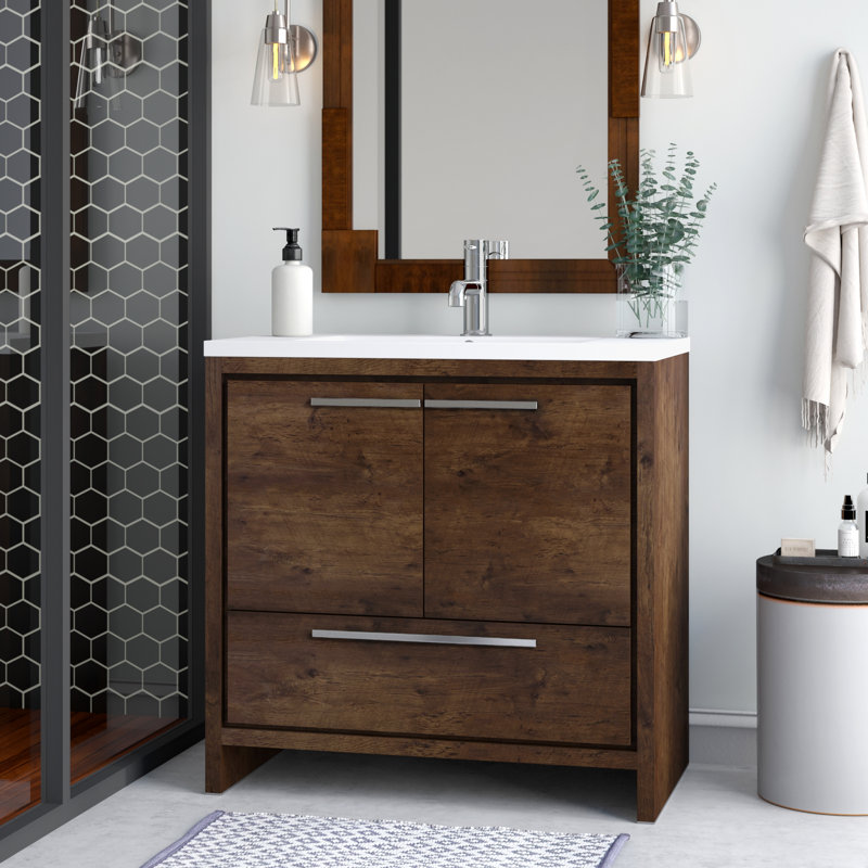 Allmodern Selina Free Standing Modern 36 Single Bathroom Vanity Set